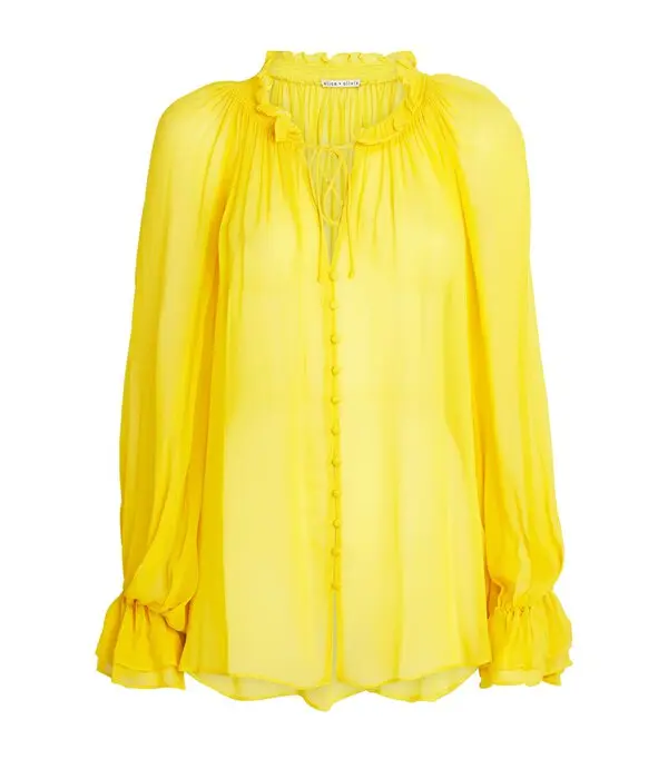 Alice + Olivia Josephine Tie-neck Blouse