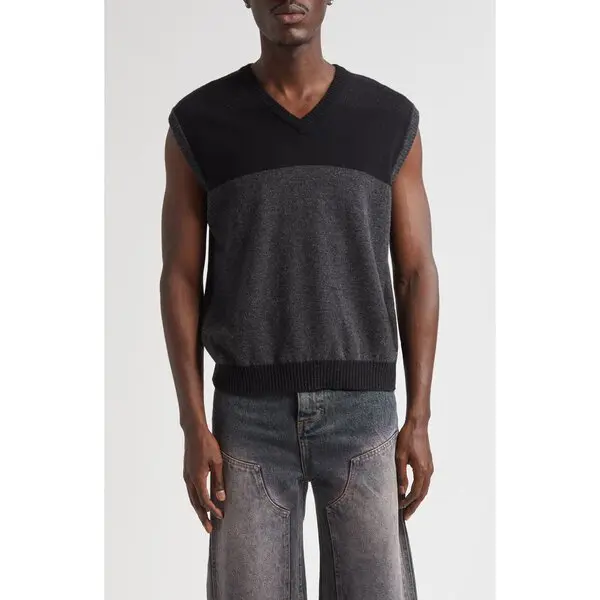 Eckhaus Latta Colorblock Wool Sweater Vest