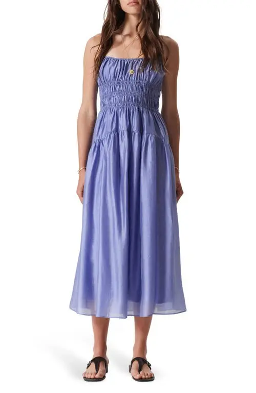 & Other Stories Sleeveless Shirred Midi Dress