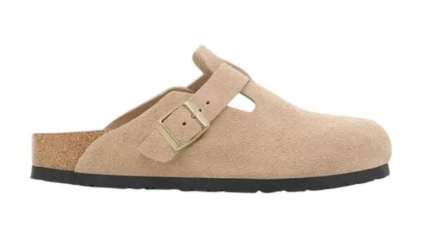 BIRKENSTOCK Boston Suede Clogs - Sandcastle