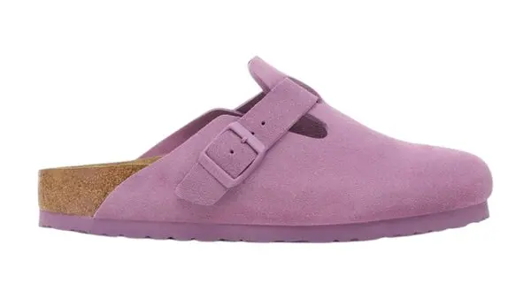 BIRKENSTOCK Boston Suede Clogs - Mauve