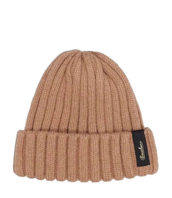 Borsalino Ribbed Cashmere Beanie - Camel