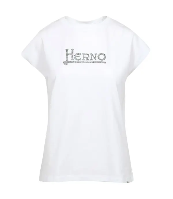 Herno T-shirt With Rhinestone Logo