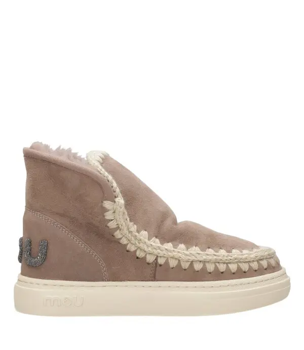 Mou Boots With Crocheted Wool Details