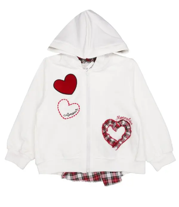 Monnalisa Hooded Cotton-blend Sweater - Latte