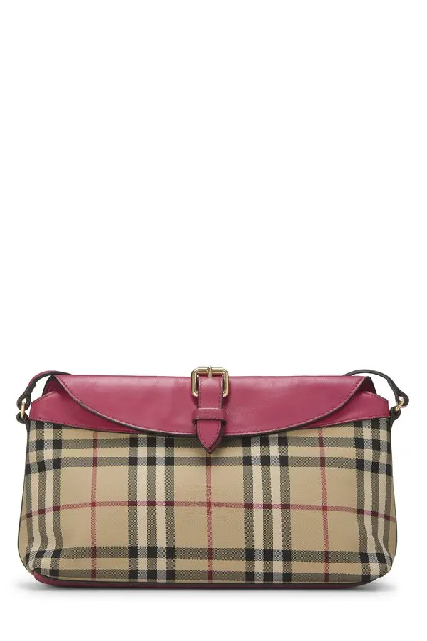 Burberry Haymarket Check Canvas Leah Clutch