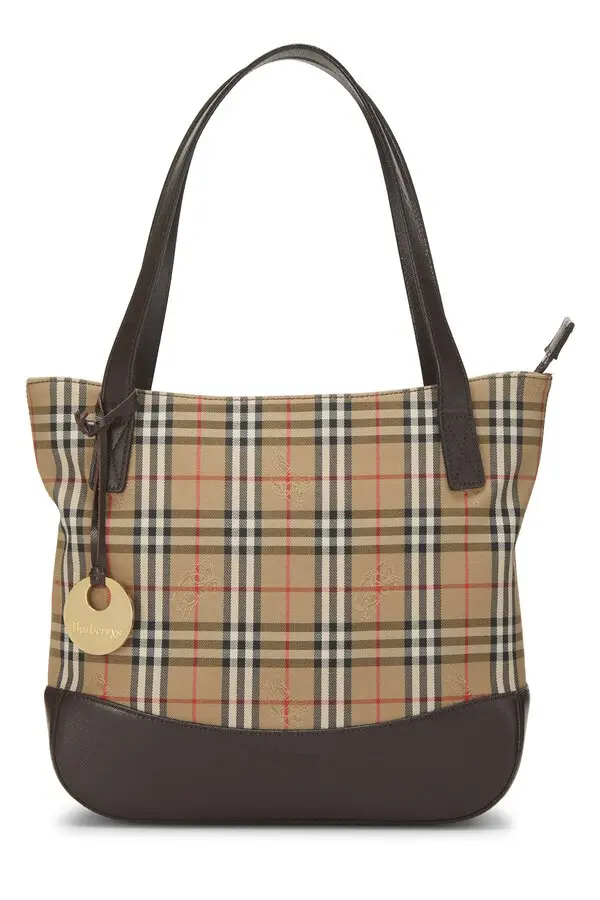 Burberry Haymarket Check Canvas Shoulder Bag - Multi