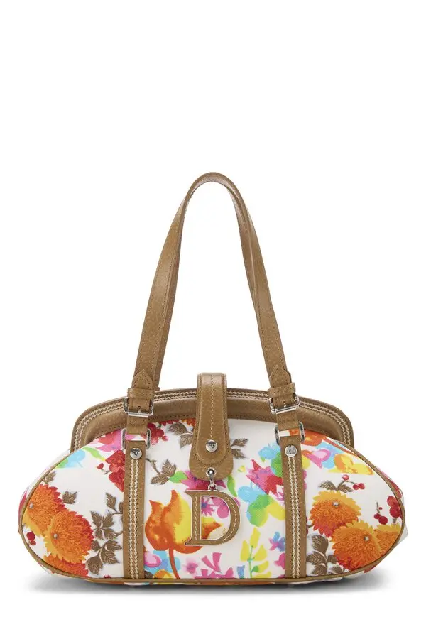 Dior Floral Canvas Frame Handbag