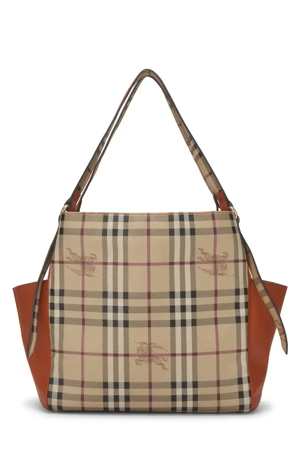 Burberry Haymarket Coated Canvas Canterbury Tote