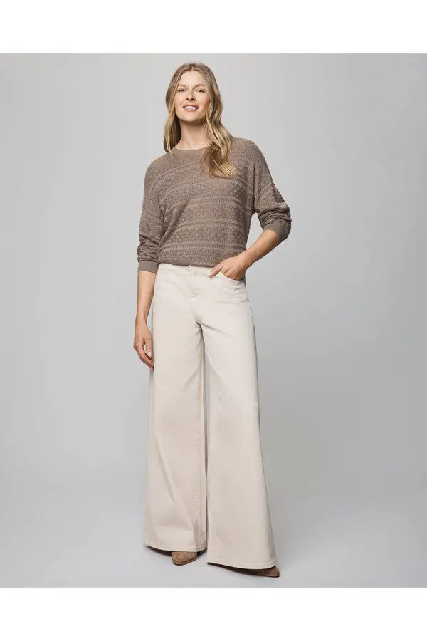 Splendid Georgie Cashblend Pointelle Sweater - Brown