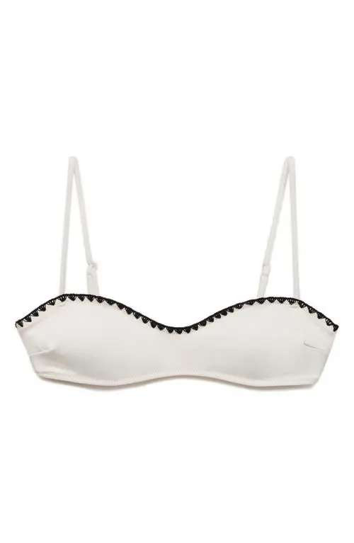 Mango Embroidered Bikini Top