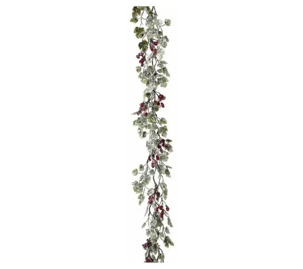 VALERIE PARR HILL 72' Frosted Mini Grape Leaf & Berries Garland B Y Valerie