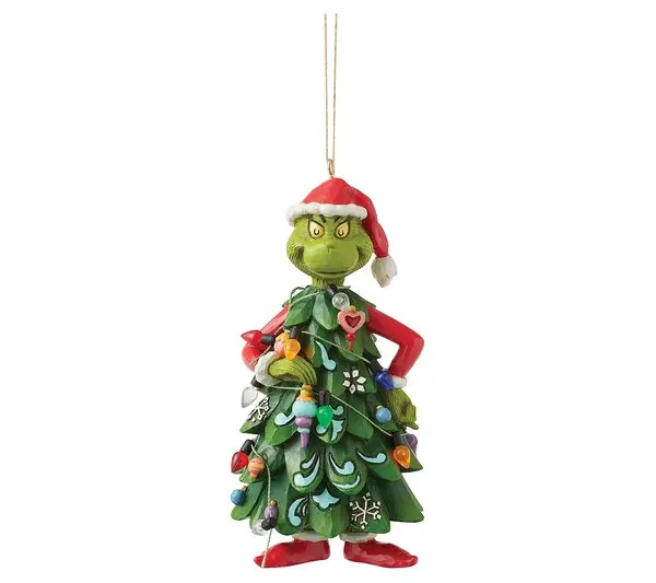 JIM SHORE Grinch Dressed As Tree Christmas Orna Ment 5.1in H