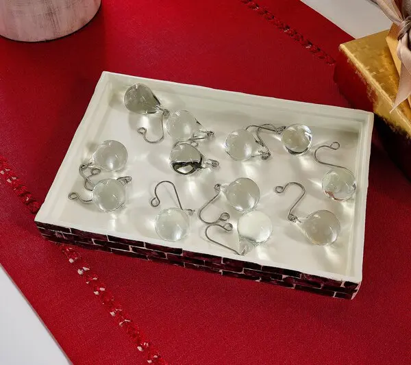 VALERIE PARR HILL As Is Set Of 12 Glass Dew Drop Ornamentsby Valerie