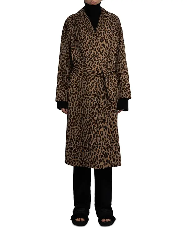 Zadig&Voltaire Leopard Print Canvas Coat - Daim