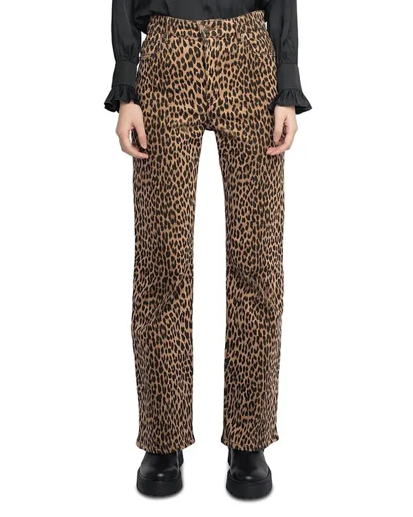 Zadig&Voltaire Evy High-rise Leopard Print Jeans - Daim