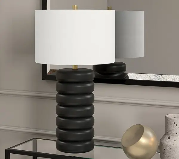 HUDSON&CANAL Zelda 25' Tall Glass Bubble Body T Ble Lamp