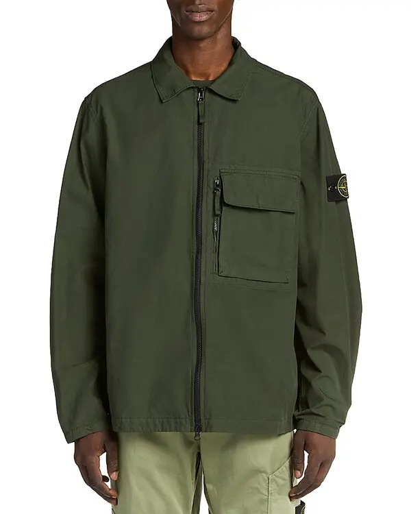 Stone Island Zip Front Shirt Jacket - Juniper