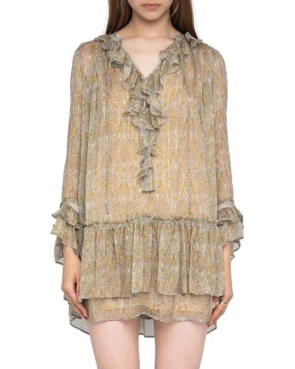Zadig&Voltaire Ralice Mousseline Paisley Print Dress - Cloud