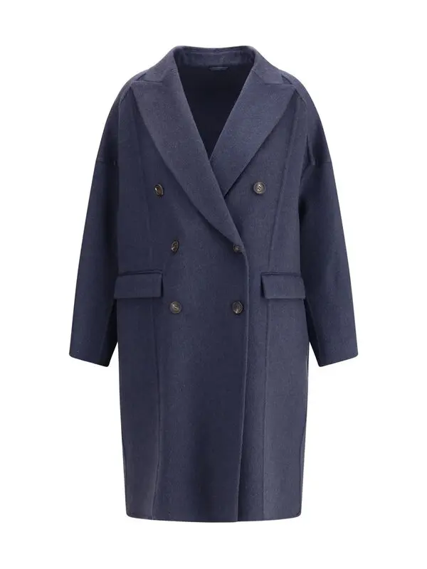 Brunello Cucinelli Cashmere Coat - Blue