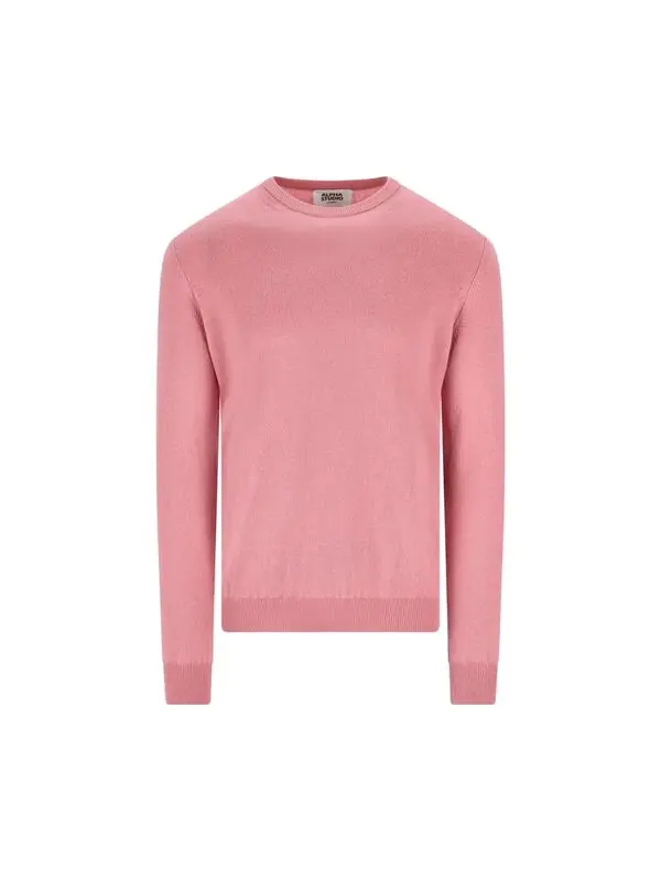 Alpha Studio Cashmere Crew-neck Sweater - Red