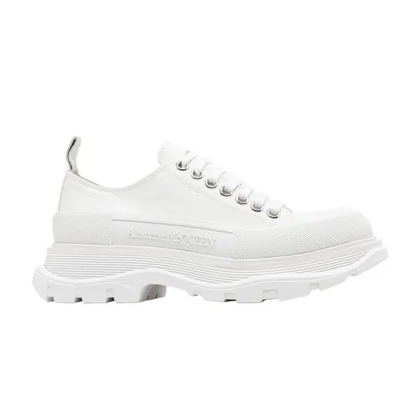 Alexander McQueen Tread Slick Lace Up Sneakers - White