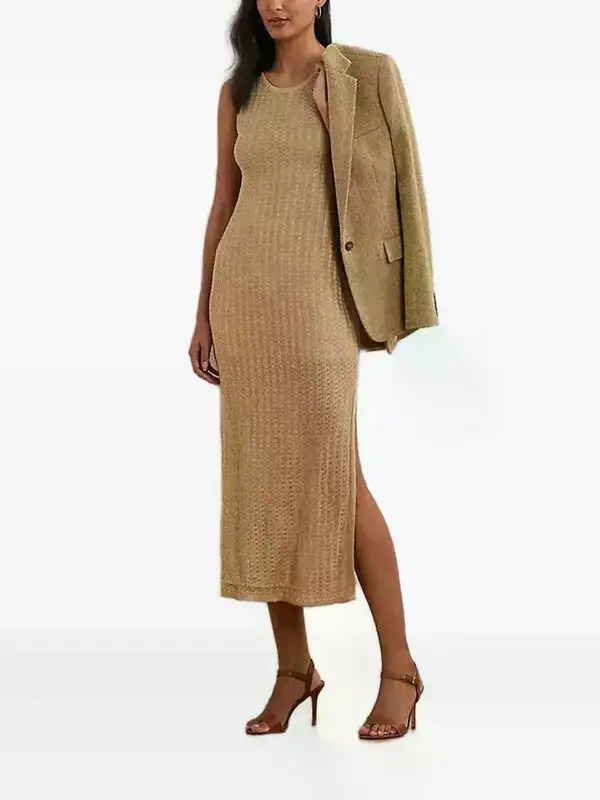 Ralph Lauren Open-Knit Midi Dress In Neutrals - 37% Off | Editorialist