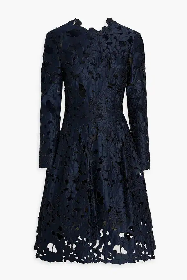 Oscar De La Renta Guipure Lace Dress In Navy - 65% Off | Editorialist