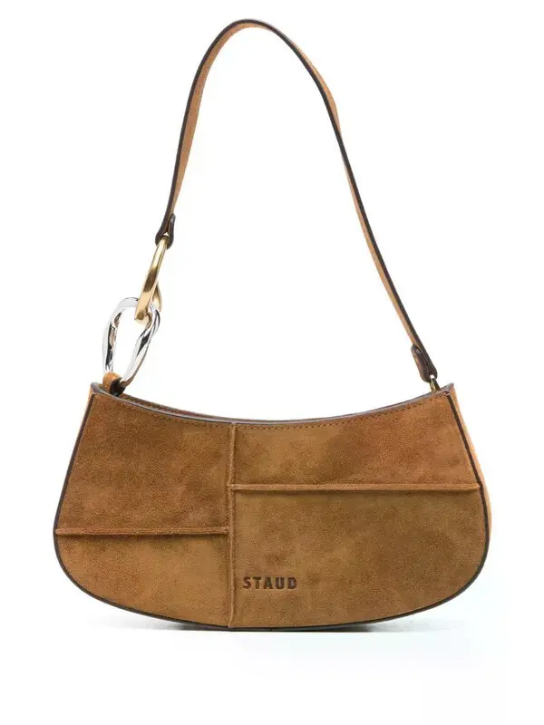 Staud Ollie Paneled Shoulder Bag - Brown