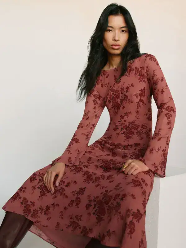 chinese dress ladies Reformation Mango Natural Tencel Midi Dress – The Closet New York main image 1