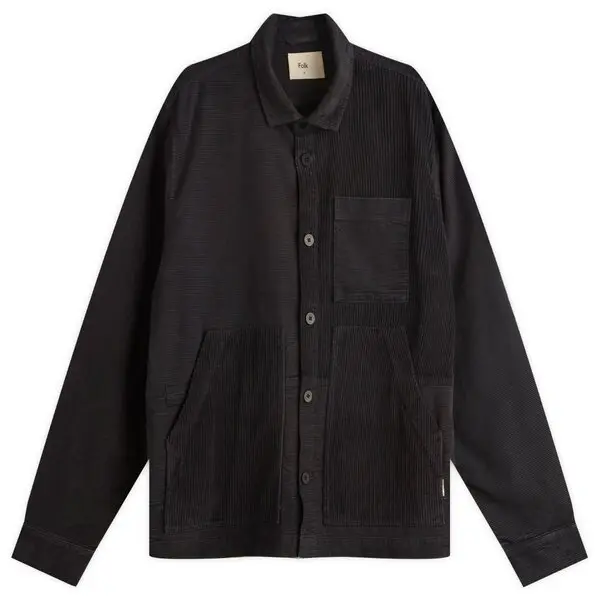 Folk Assembly Worker Cord Jacket - Soft Black Cord Mix