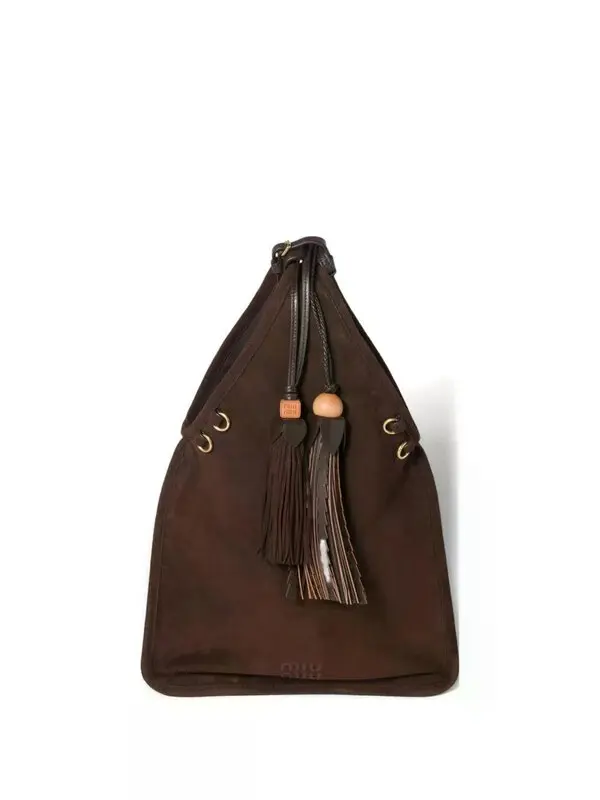 Miu Miu Tassel-embellished Tote - Brown