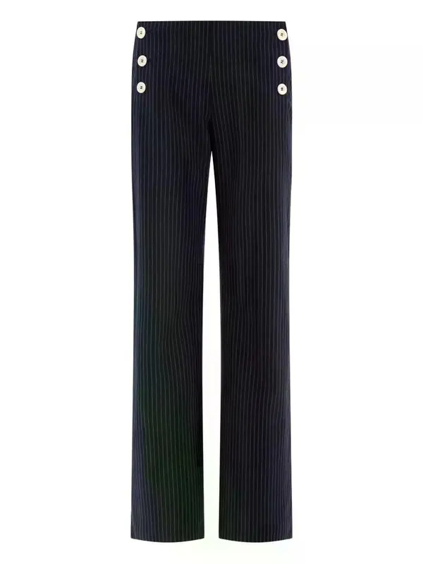 INES DE LA FRESSANGE PARIS Pinstripe Button-embellished Trousers