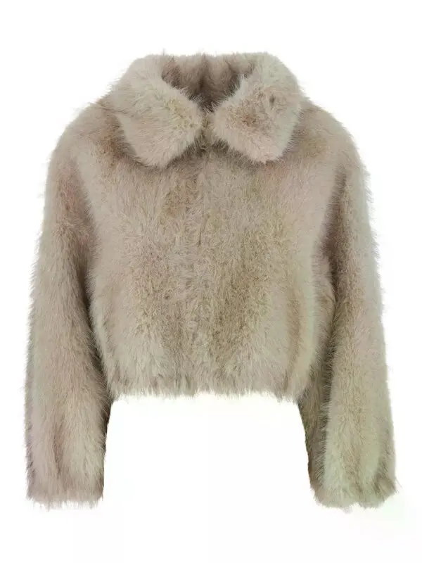 VALENTINI 1972 Collared Faux-fur Jacket - Neutrals