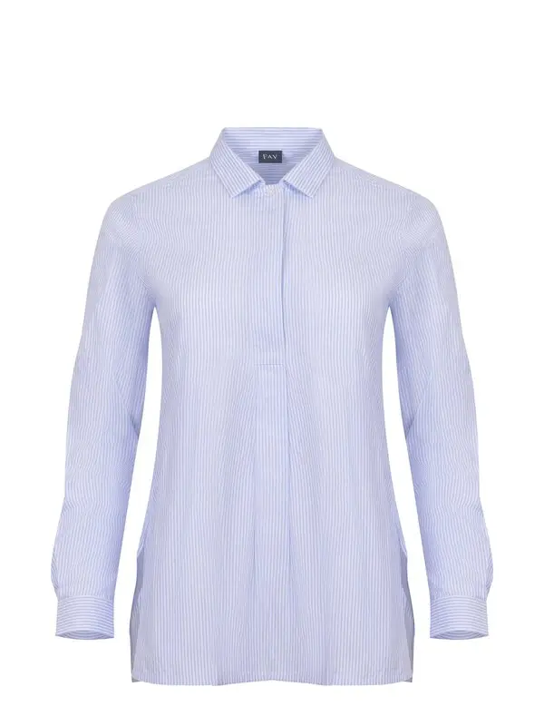 FAY Cotton Shirt - Light Blue