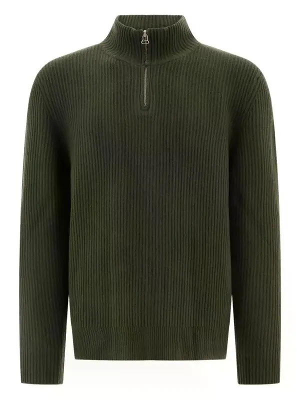 A.p.c. Ribbed Zip-neck Sweater