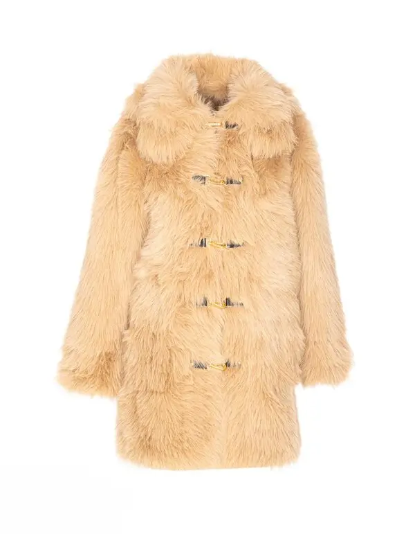 URBANCODE Faux Fur Jacket With Removable Hood - White