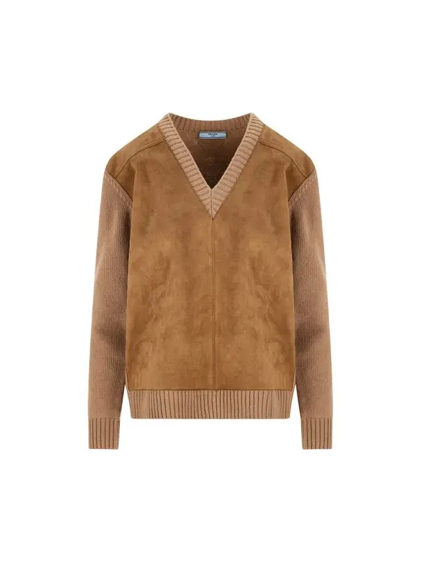 Prada Wool And Lambskin Sweater
