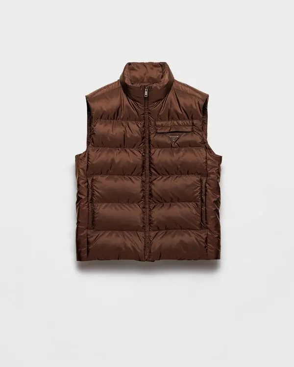 Prada Re-nylon Vest - Cocoa Brown