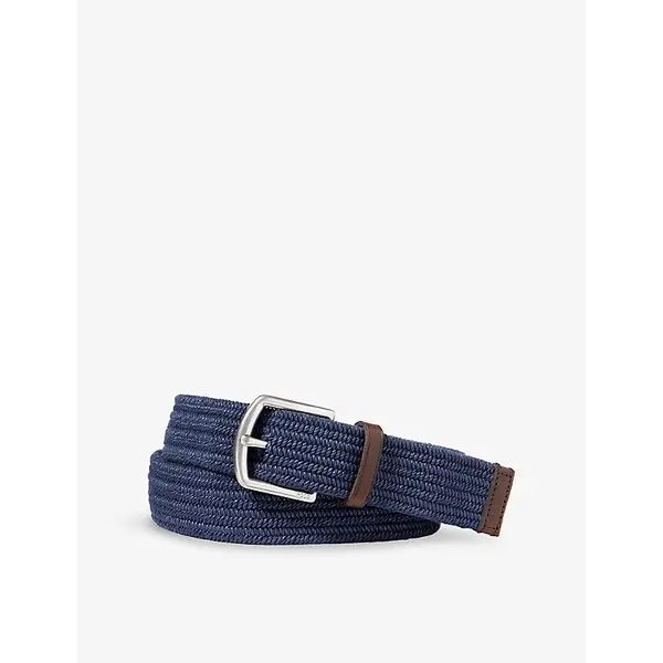 Ralph Lauren Braided Stretch-woven Belt - Navy