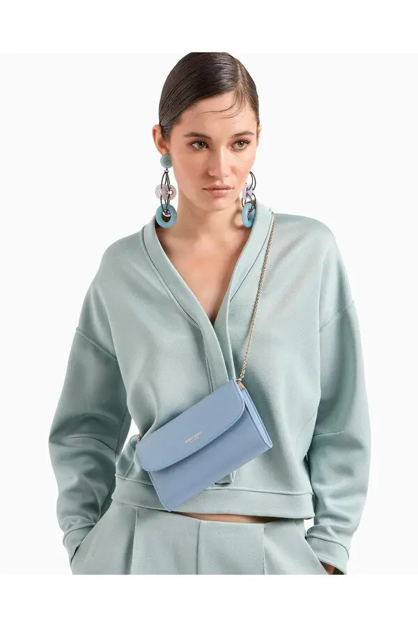 Giorgio Armani La Prima Clutch Bag With Shoulder Strap - Blue