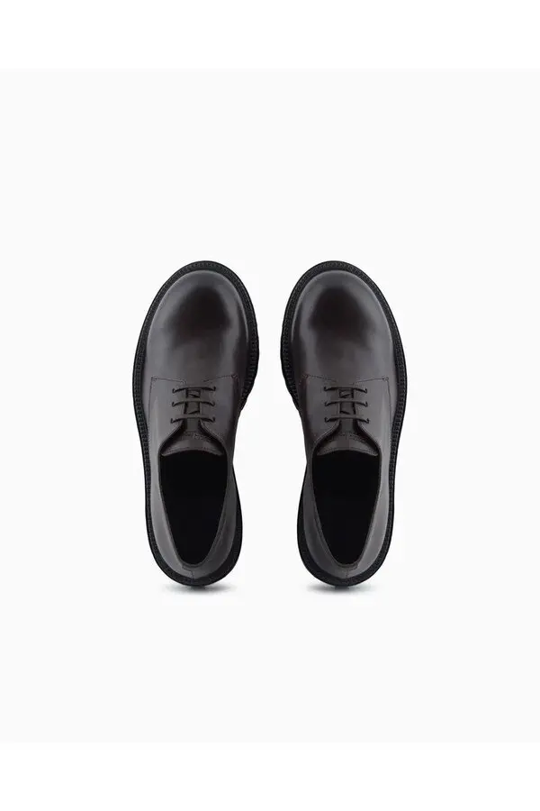 Giorgio Armani Nappa Calfskin Derby Shoes - Natural