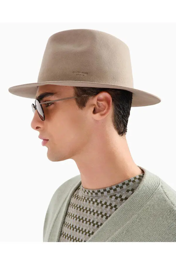 Giorgio Armani Wide-brimmed Rabbit-fur Hat - Green