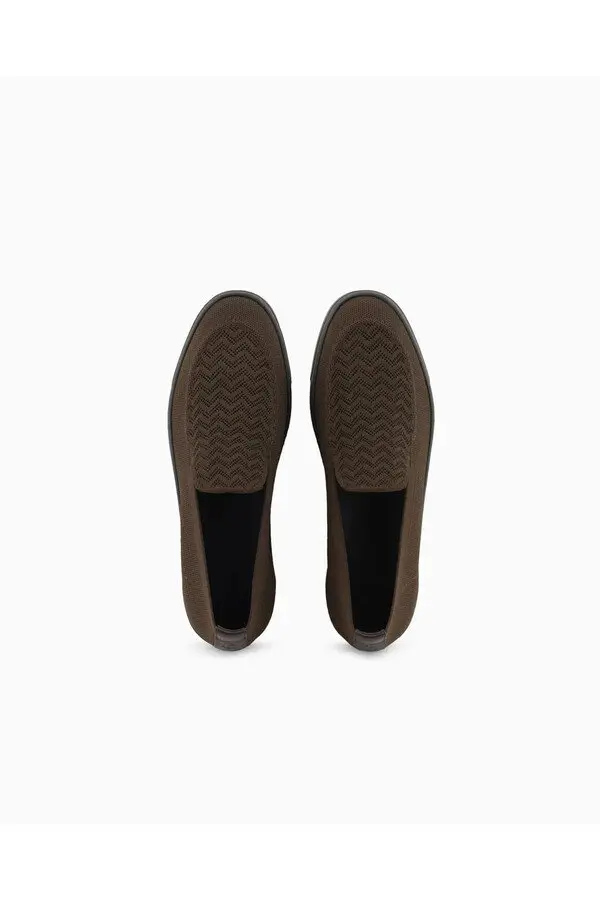 Giorgio Armani Chevron Jacquard Slip-ons - Natural