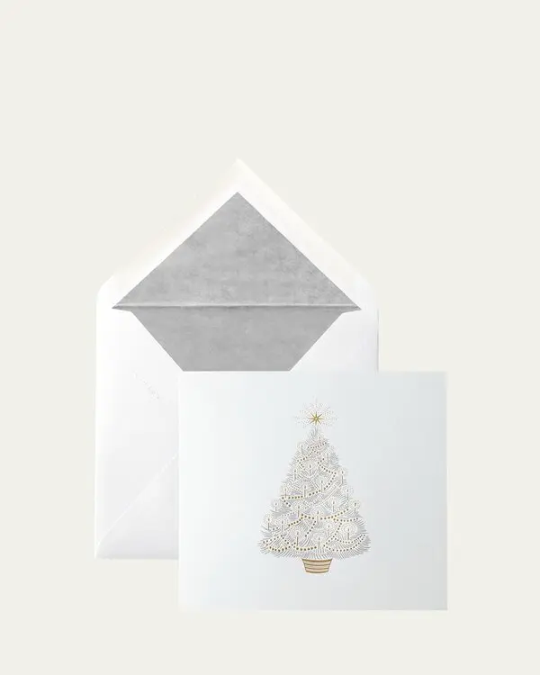 Smythson Metallic Tree Cards, Set Of 10