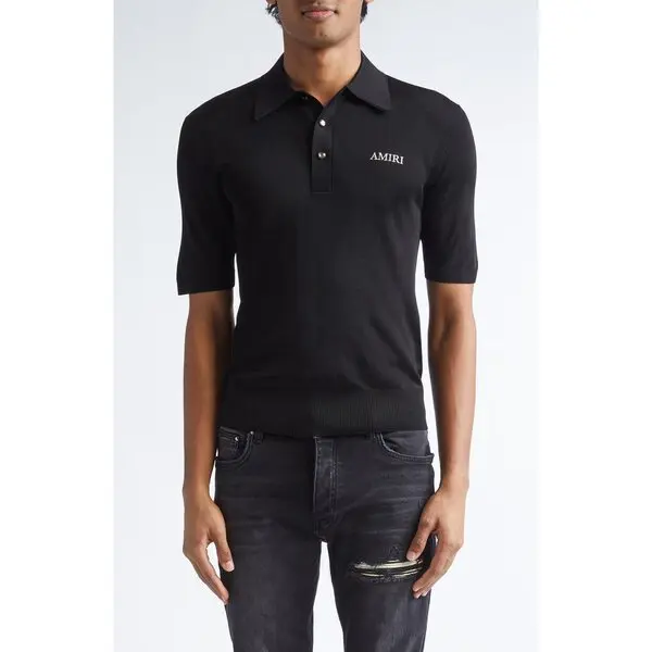 Amiri Spirit Logo Embroidered Polo - Black