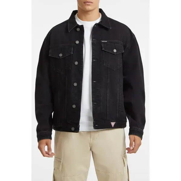 GUESS JEANS Oversize Denim Trucker Jacket