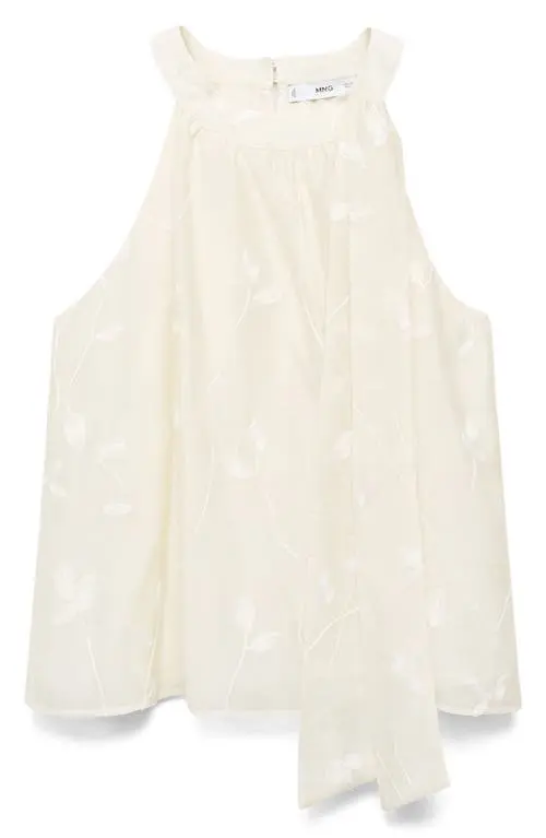 Mango Floral Halter Top With Knot Detail