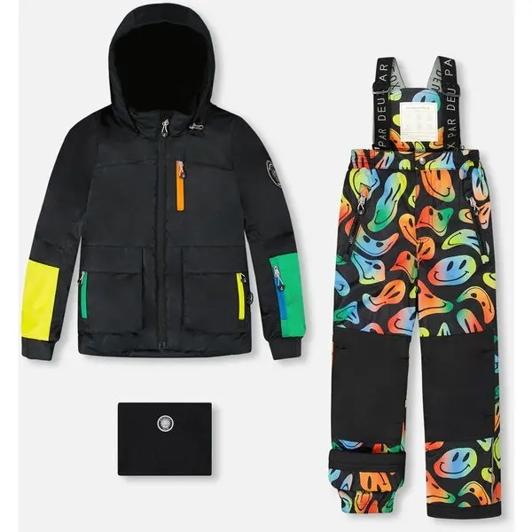 DEUX PAR DEUX Two-piece Play Snowsuit Smiley Face