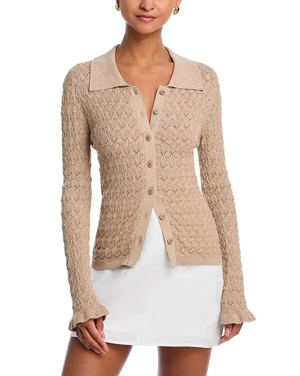 Sea Ruby Knit Polo Top - Champagne